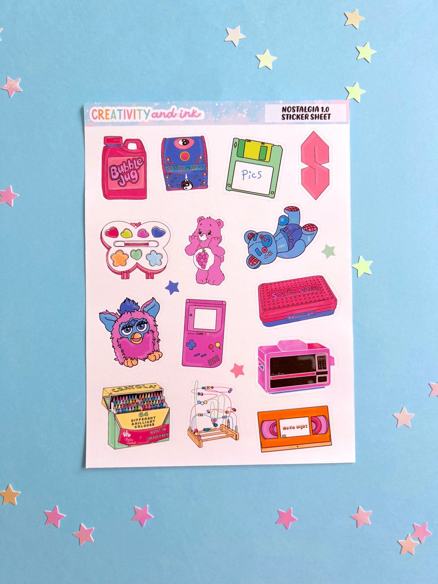 Nostalgia 1.0 Sticker Sheet – Creativity and Ink