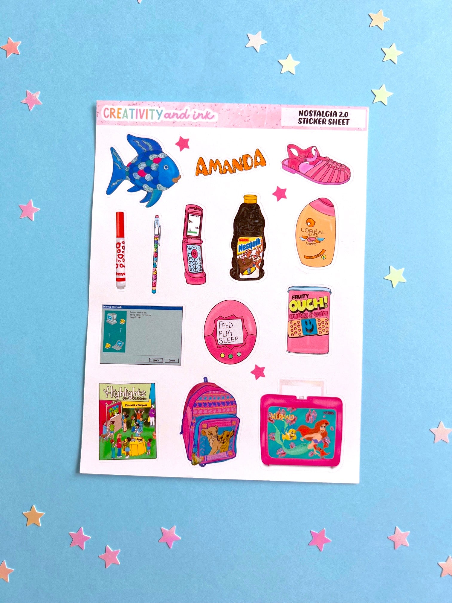 Nostalgia 2.0 Sticker Sheet – Creativity and Ink