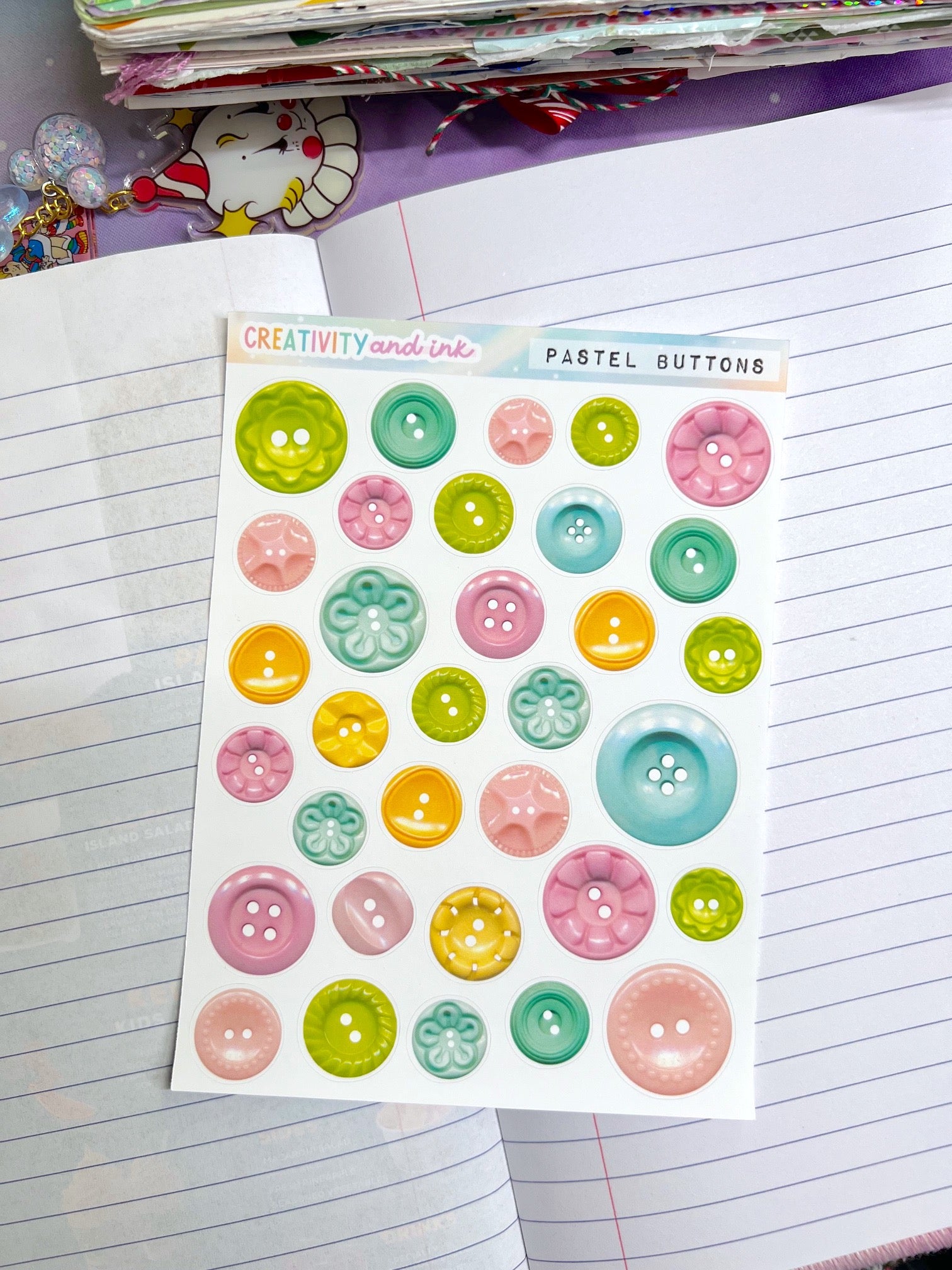 Pastel Buttons Sticker Sheet – Creativity and Ink